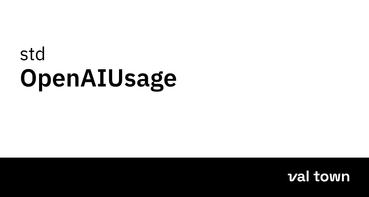 std/OpenAIUsage | Val Town