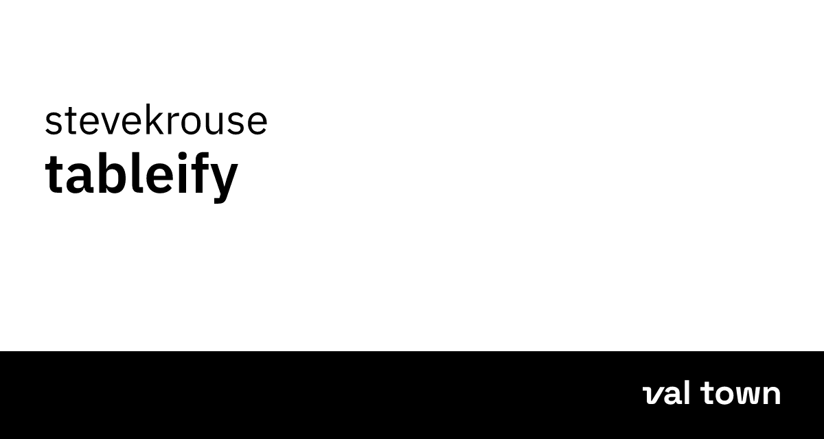 stevekrouse/tableify | Val Town
