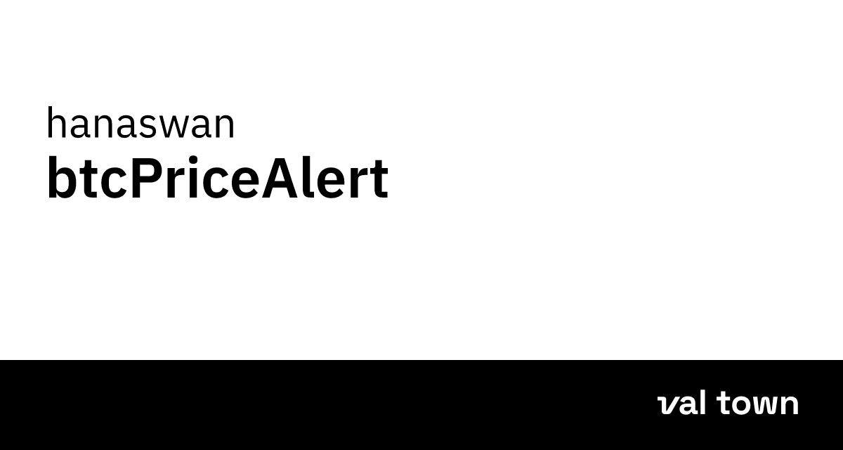 hanaswan/btcPriceAlert | Val Town